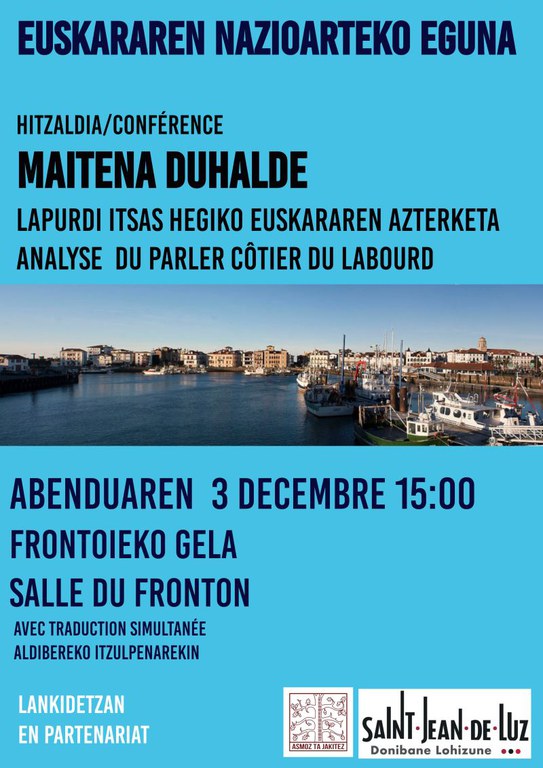 Maitena Duhalde "Analyse du parler côtier du Labourd" — Institut ...
